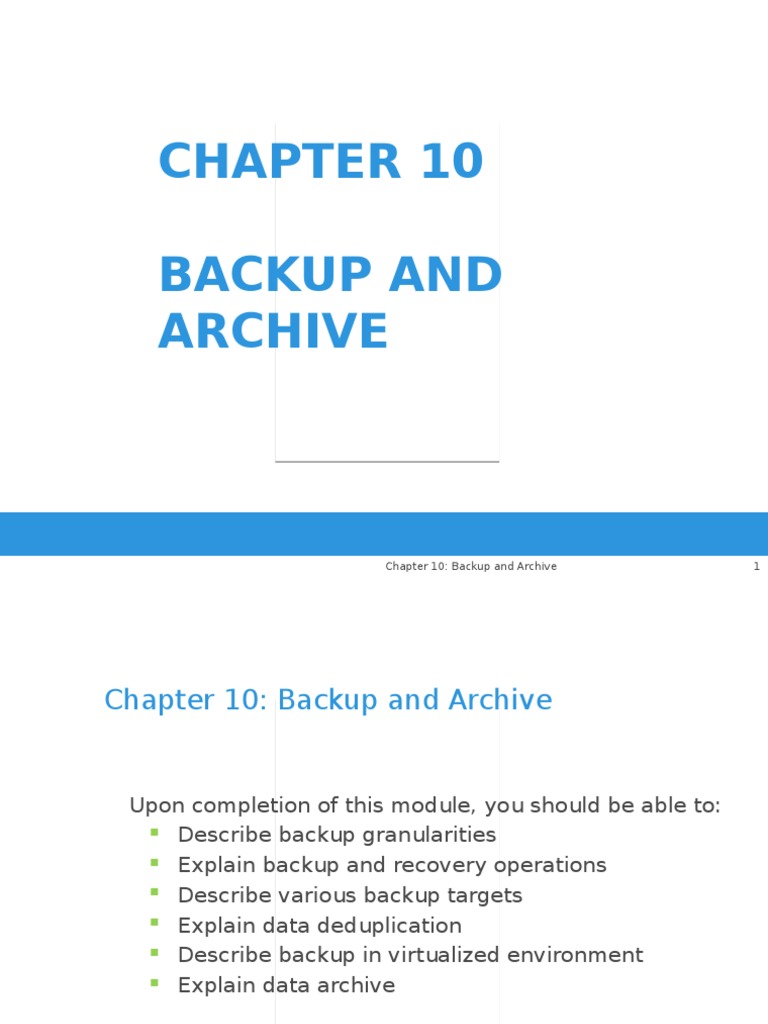 Chapter 10 | PDF | Backup | Computer Data Storage