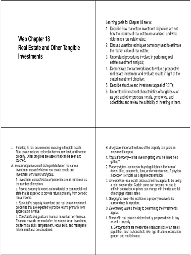 Web Chapter 18 Real Estate and Other Tangible Investments | PDF | Real Estate Investment Trust ...