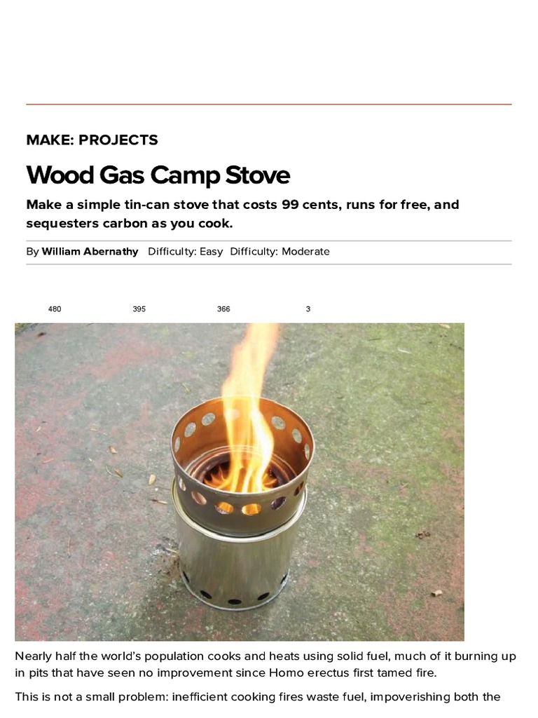 DIY Wood Gas Camp Stove Guide | PDF | Gasification | Combustion