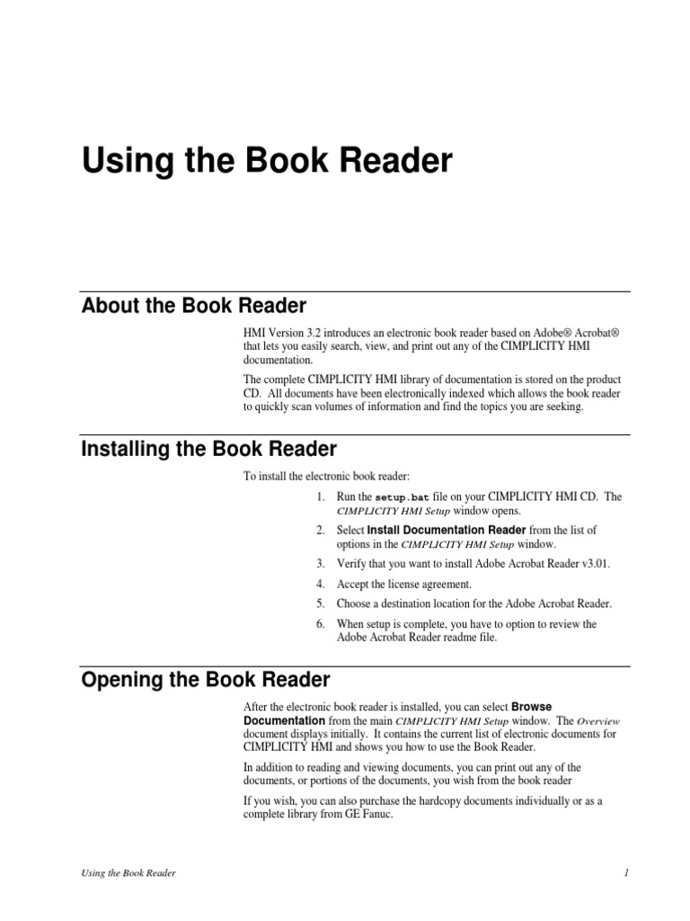 Using The Book Reader For CIMPLICITY HMI | PDF | User Interface | Point And Click