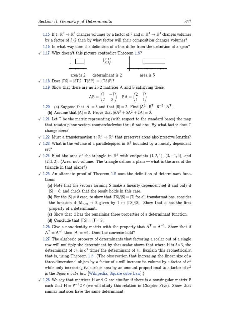 Section II. Geometry of Determinants 347 | PDF | Determinant | Matrix ...