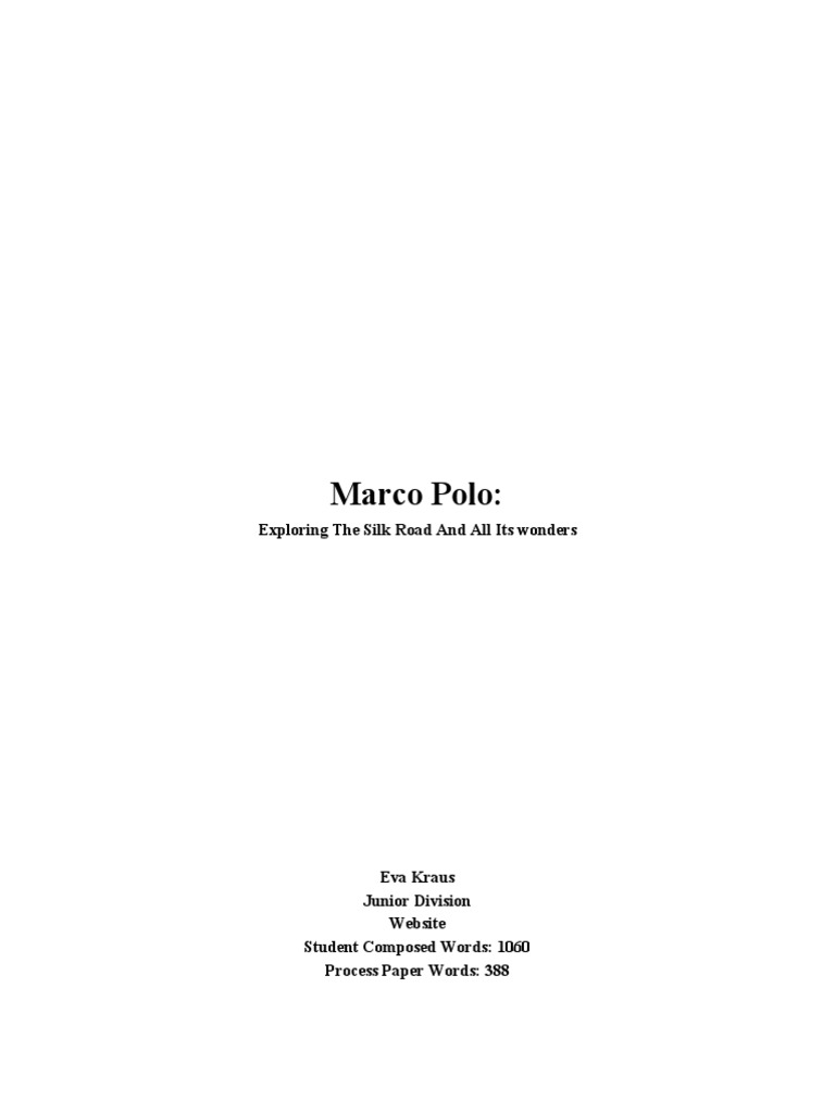Marco Polo's Silk Road Journey | PDF