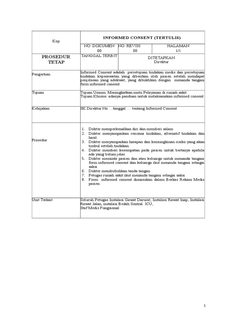 Prosedur Informed Consent Medis | PDF
