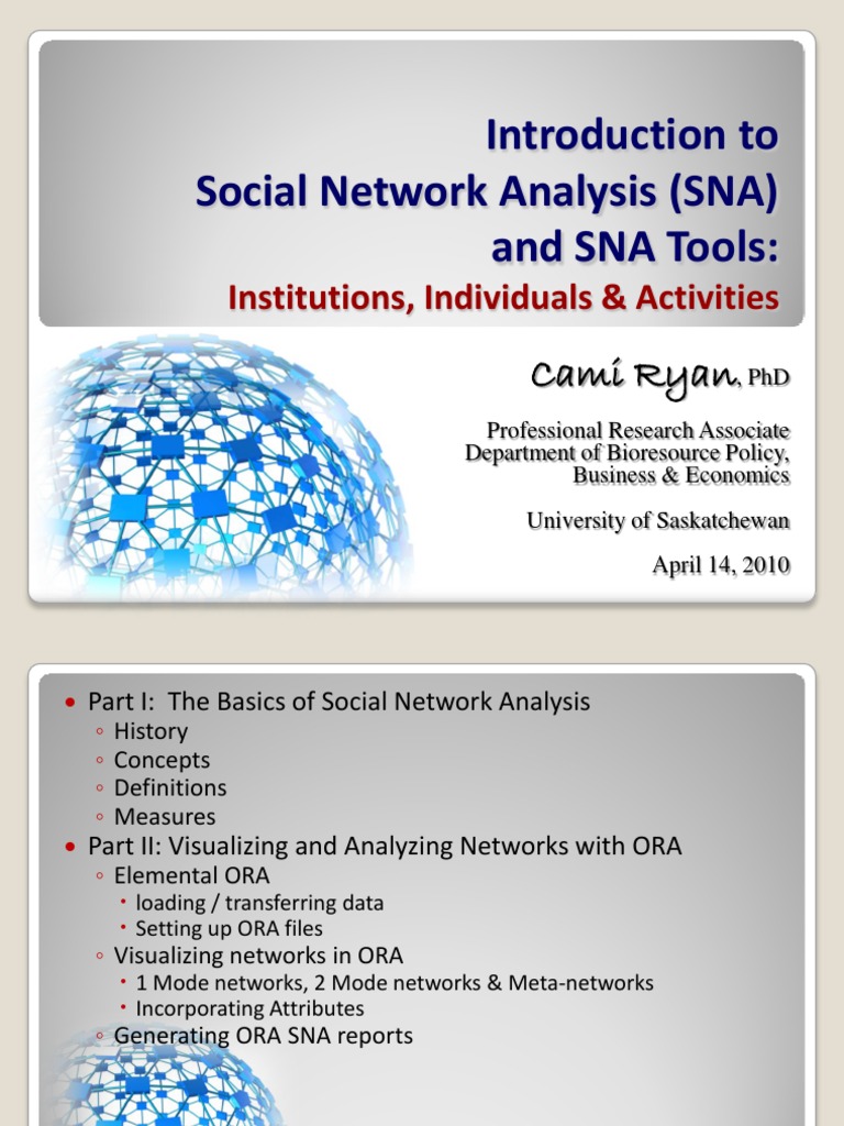 Introduction To Social Network Analysis (SNA) and SNA Tools | PDF ...