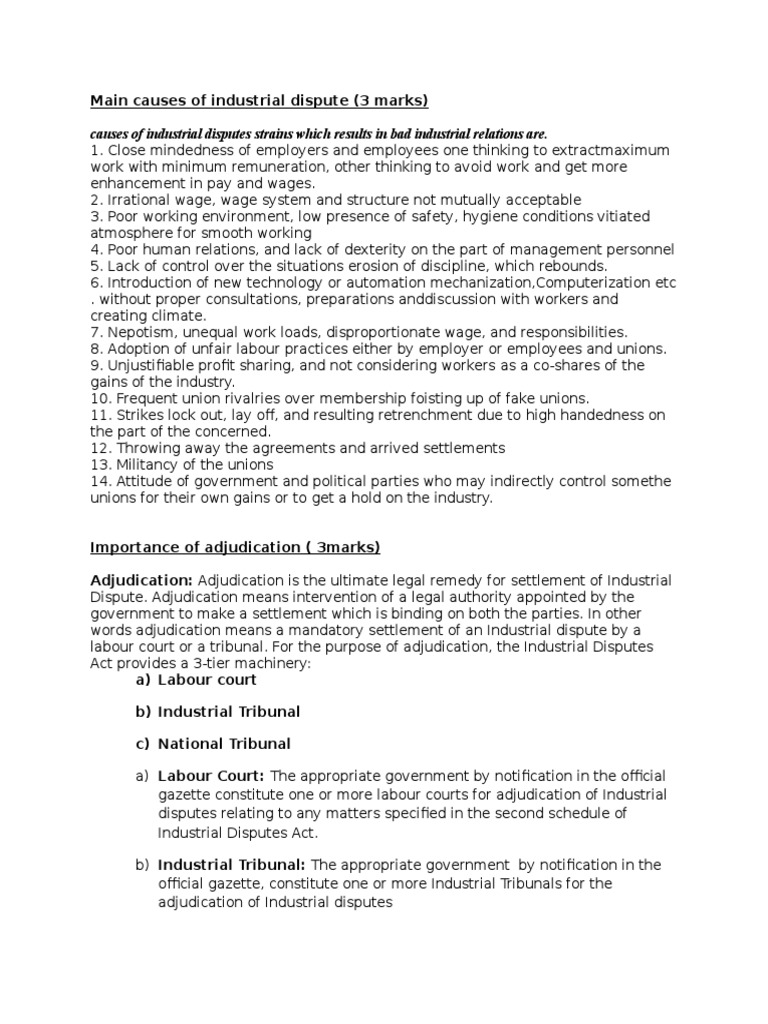 Notes On Industrial Relation | PDF | Trade Union | Strike Action