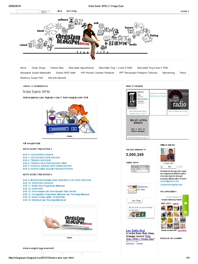 Nota Sains SPM | PDF | Olahraga & Rekreasi