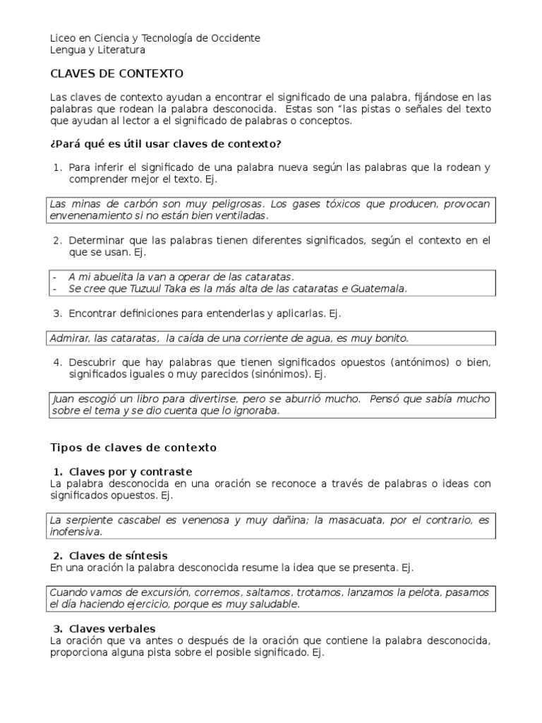 Claves de Contexto | PDF | Palabra | Desarrollo sostenible