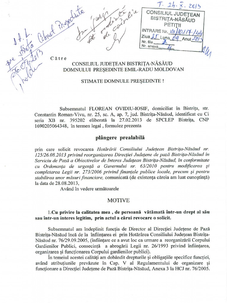 MODEL Plangere Prealabila Si Raspuns | PDF