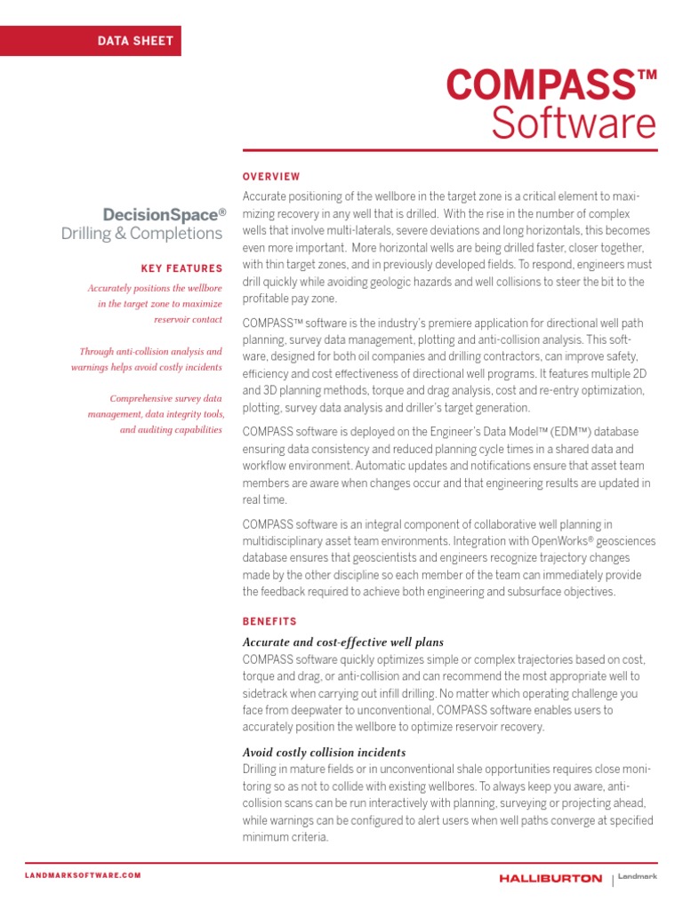 Compass Directional Well Path Planning Software Data Sheet | PDF ...