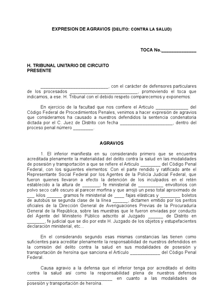 Expresion de Agravios | PDF | Derecho penal | México