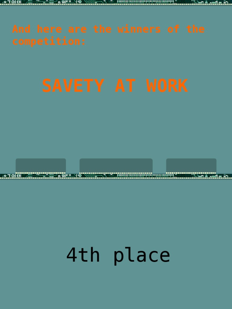 Savety at Work: and Here Are The Winners of The Competition | PDF ...