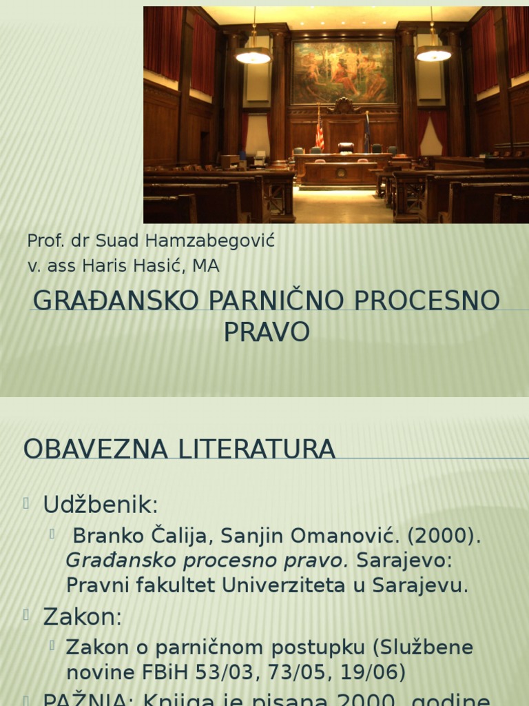 GPP Uvod U Gradjansko Parnicno Procesno Pravo | PDF