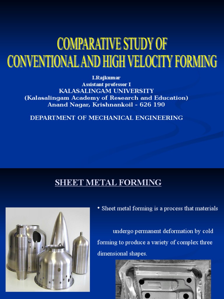 Manufacturing Technology High Velocity Forming | PDF | Forging ...