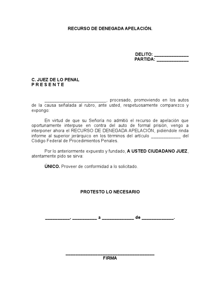 Recurso de Denegada Apelación | PDF
