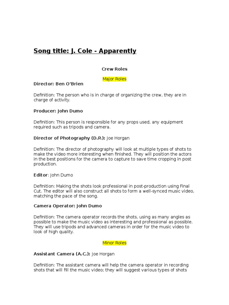 14 Crew List Template | PDF