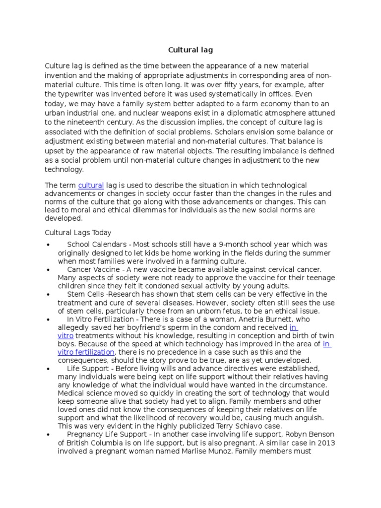 Exploring Examples of Cultural Lag: When Technological Advancements ...