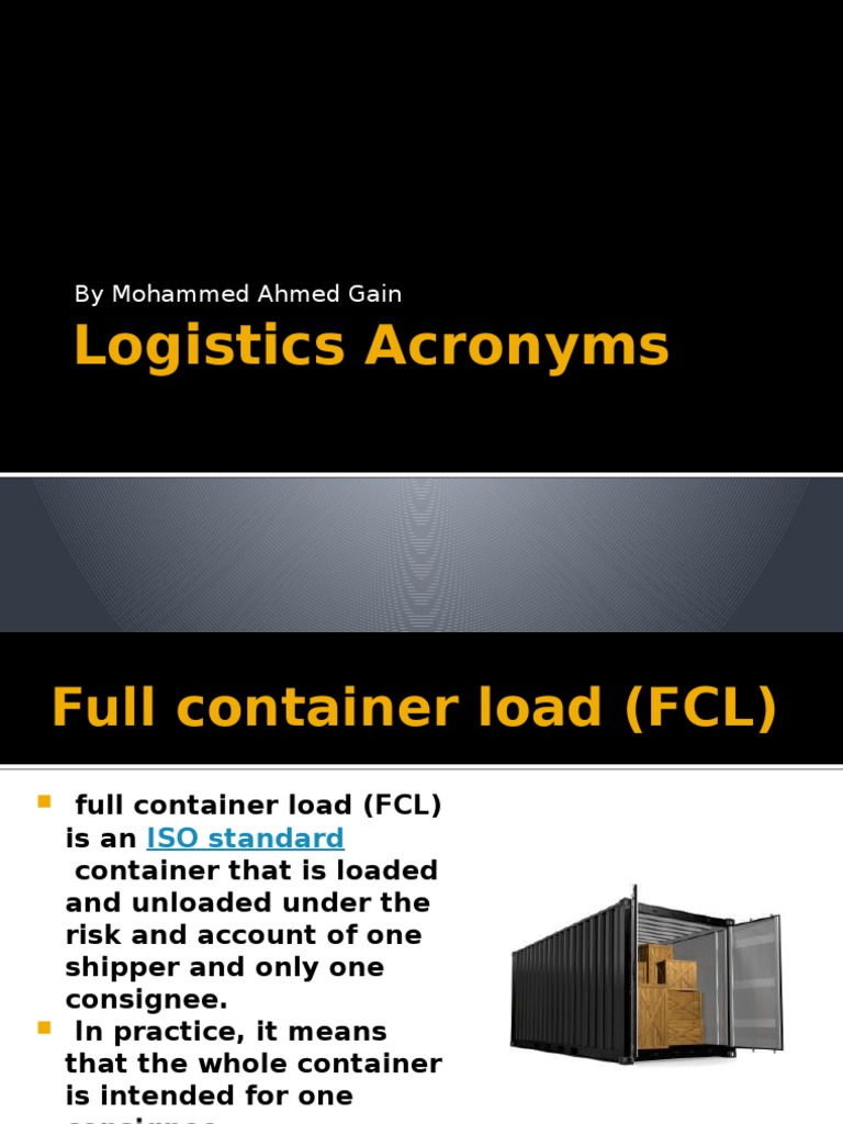 Logistics Acronyms | PDF | Oil Tanker | Warehouse