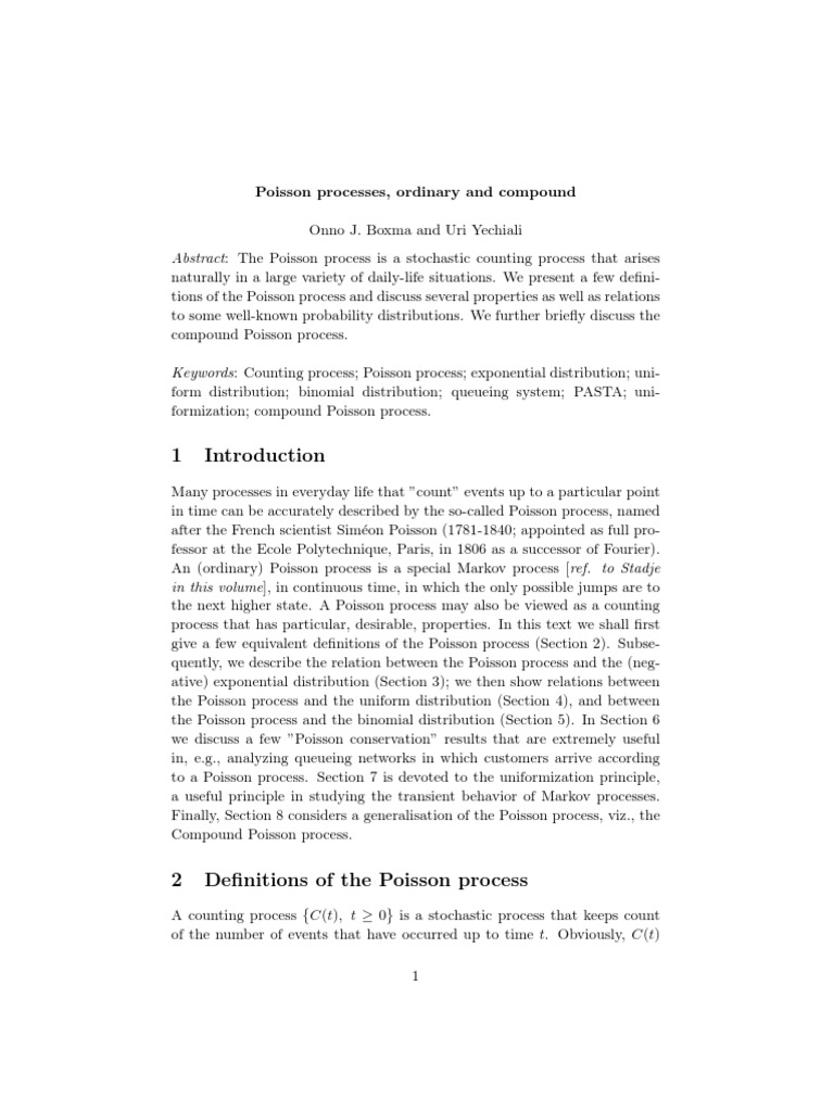 Poisson and Compound Poisson Processes | PDF | Stochastic Process ...