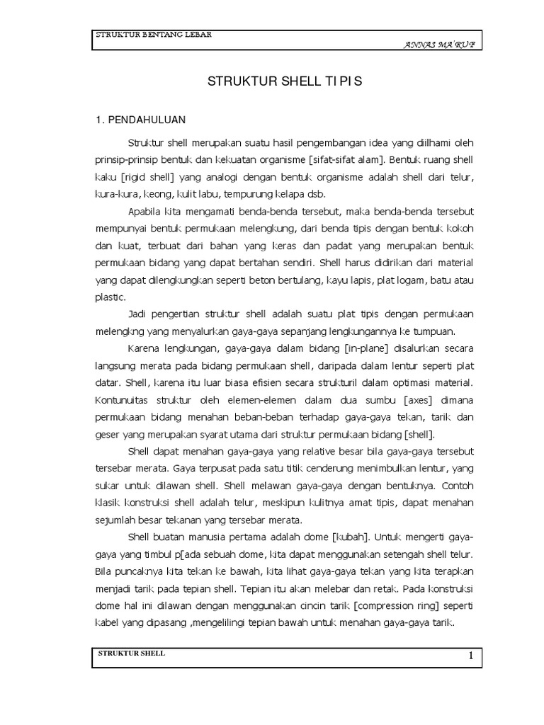 Struktur Shell: Prinsip dan Material | PDF