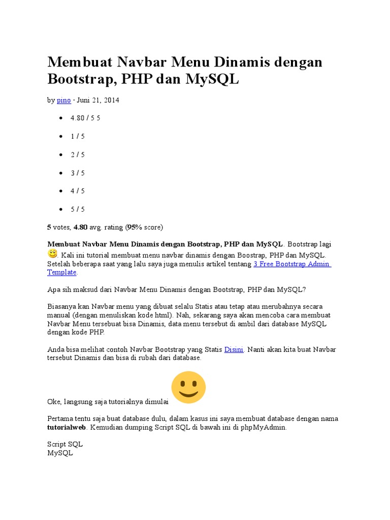 Membuat Navbar Menu Dinamis Dengan Bootstrap | PDF | Komputer