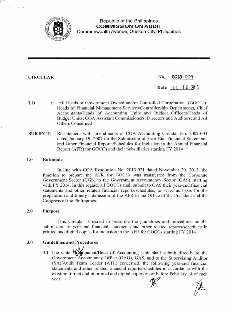 COA_C2015-004 | Financial Statement | Accounting