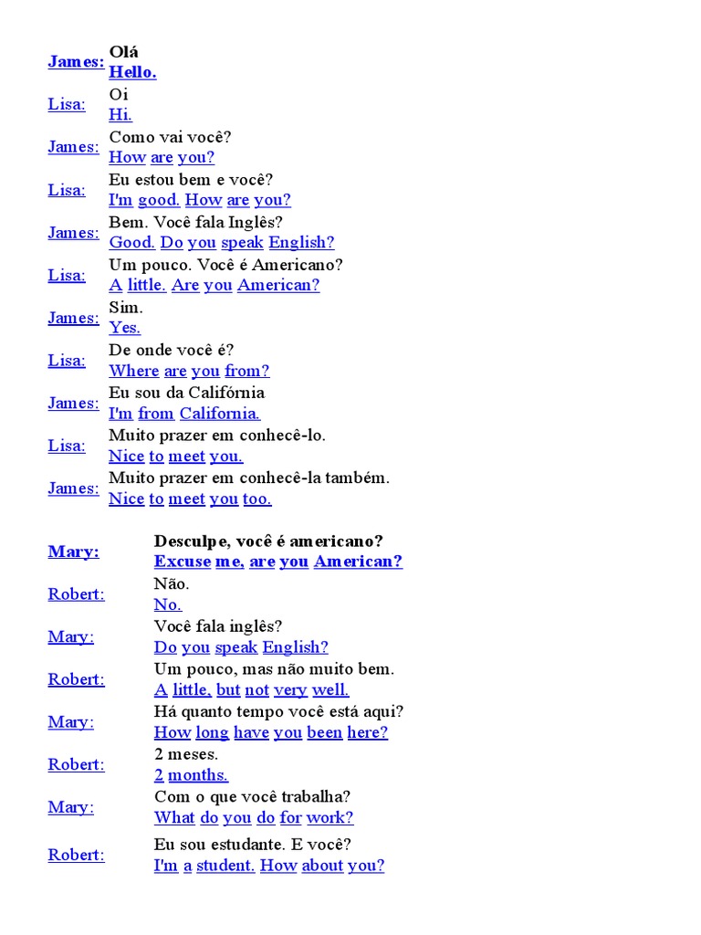 Dialogos Em Inglês