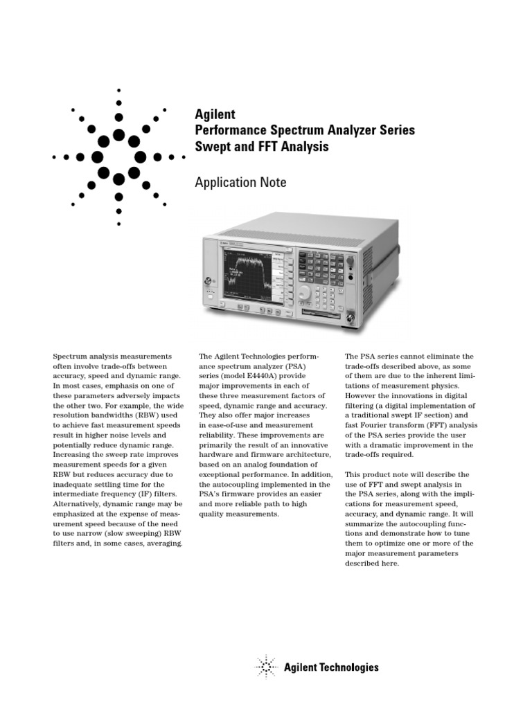 Swept Vs FFT | PDF | Analog To Digital Converter | Signal To Noise Ratio