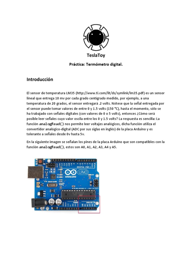 Termómetro Digital con Arduino | PDF | Arduino | Sensor