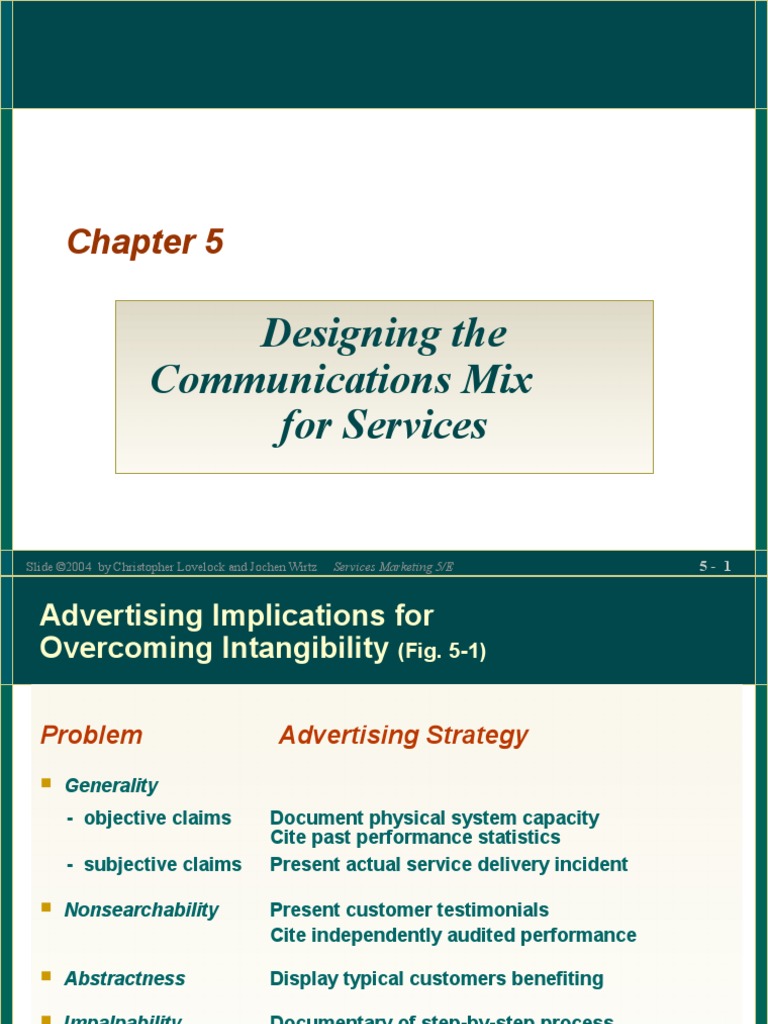 Lovelock05 Designing Communication Mix For Services | PDF | Brand ...
