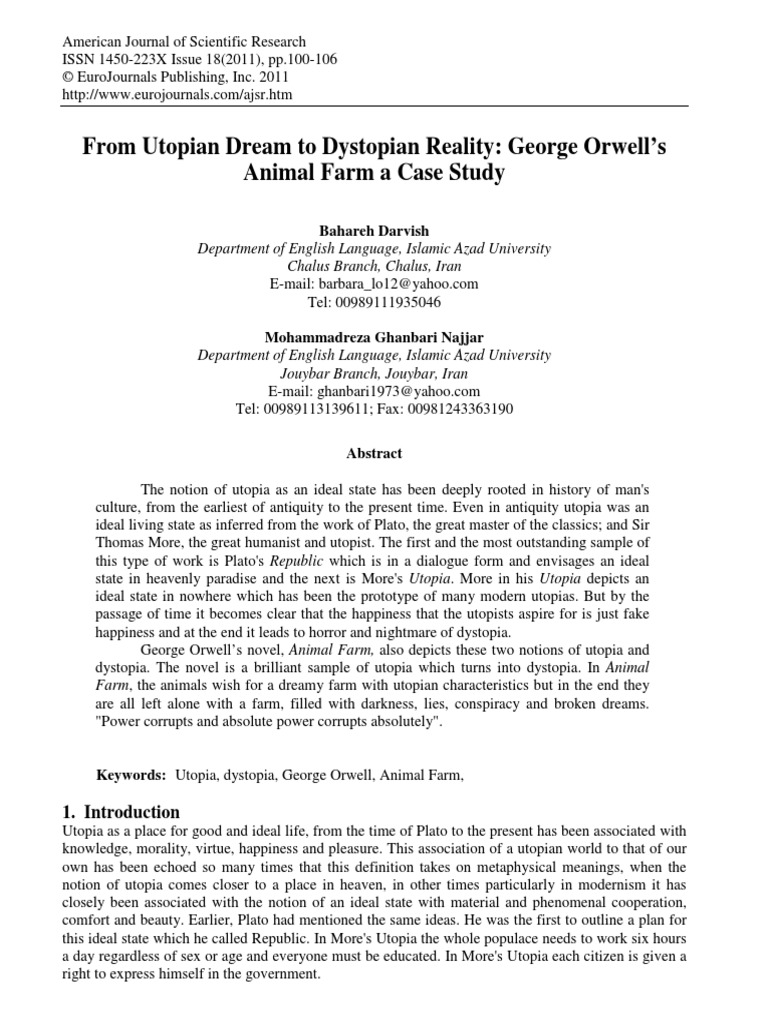 From Utopian Dream To Dystopian Reality George Orwell's Animal Farm ...