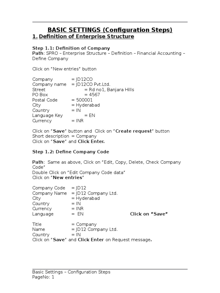 1-Basic Settings (Configuration Steps) - Co | PDF | Parameter (Computer ...