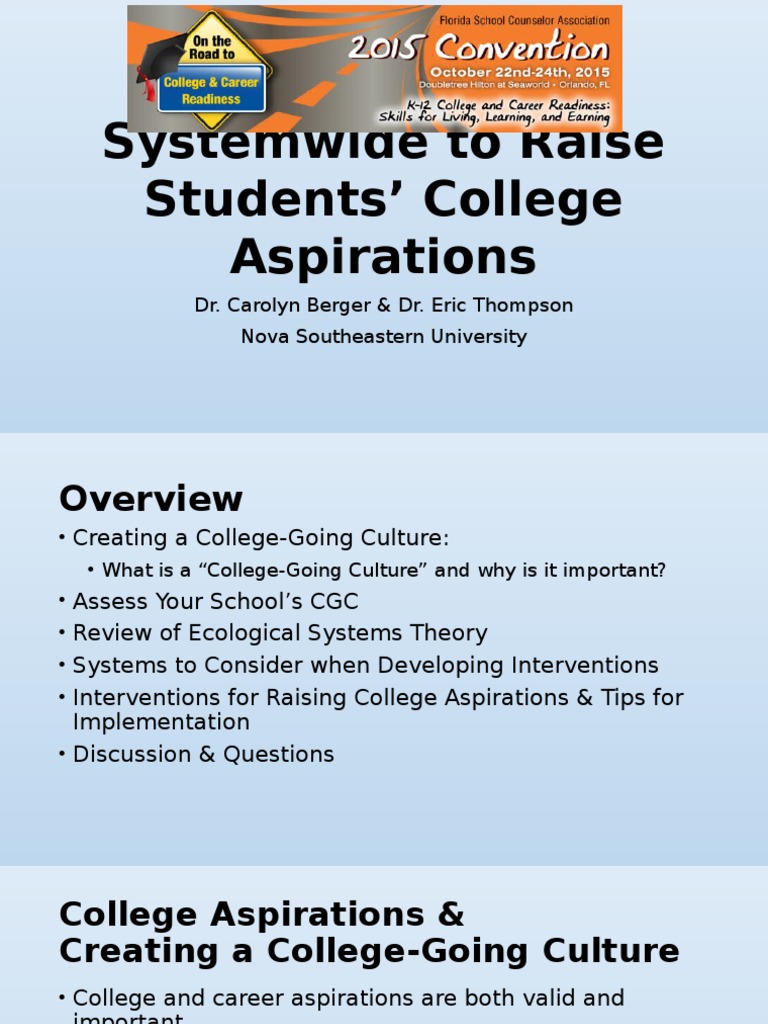 Creating A College Going Culture: Working Systemwide | PDF | Mentorship ...