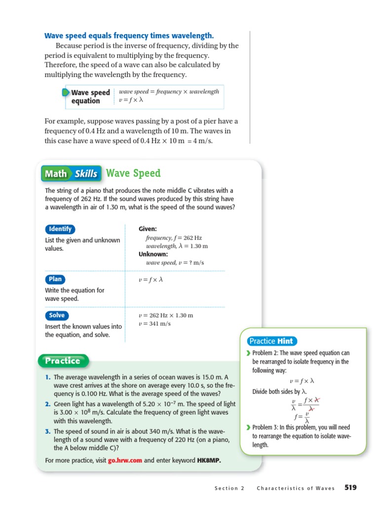 Wave Speed Calculation Guide | PDF