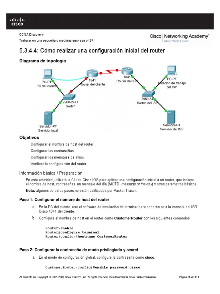 Cómo Realizar Una Configuración Inicial Del Router | PDF | Contraseña ...