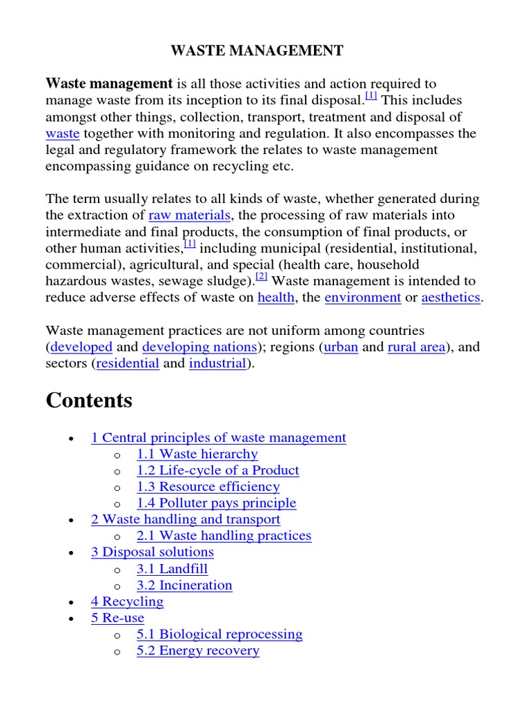 Waste Management | PDF | Waste Management | Waste