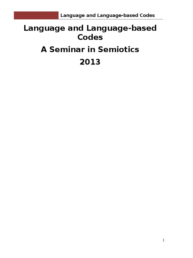 Language and Langauge Based Codes | Download Free PDF | Linguistics ...