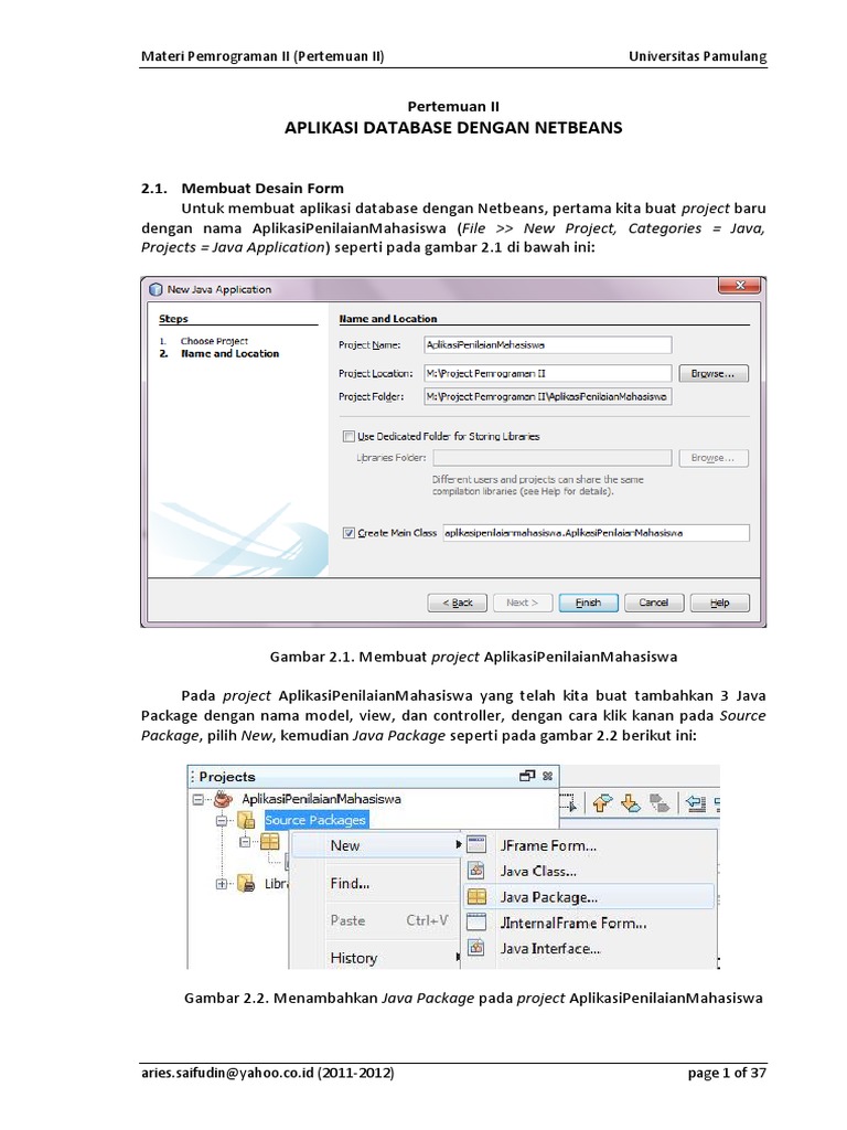 Aplikasi Database Dengan Netbeans | PDF