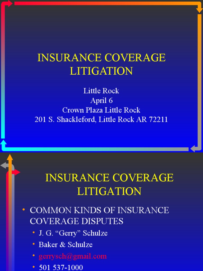 Insurance Coverage Litigation Overview | PDF | Insurance | Financial Risk