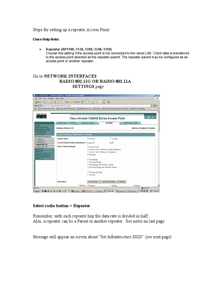 Cisco Aironet REPEATER | PDF | Wireless Access Point | Computer ...
