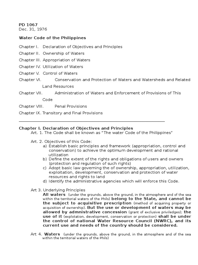 Water Code Summary | PDF | Stream | Ownership