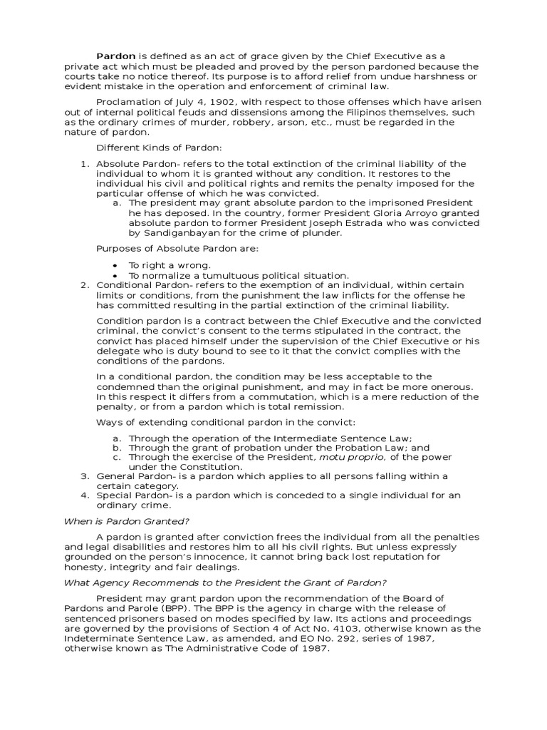 Pardon | Pardon | Law Enforcement