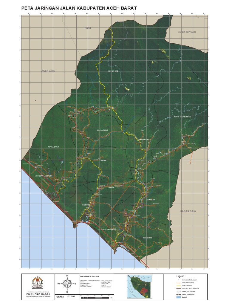 Peta Jaringan Jalan Kab Aceh Barat (A0) | PDF