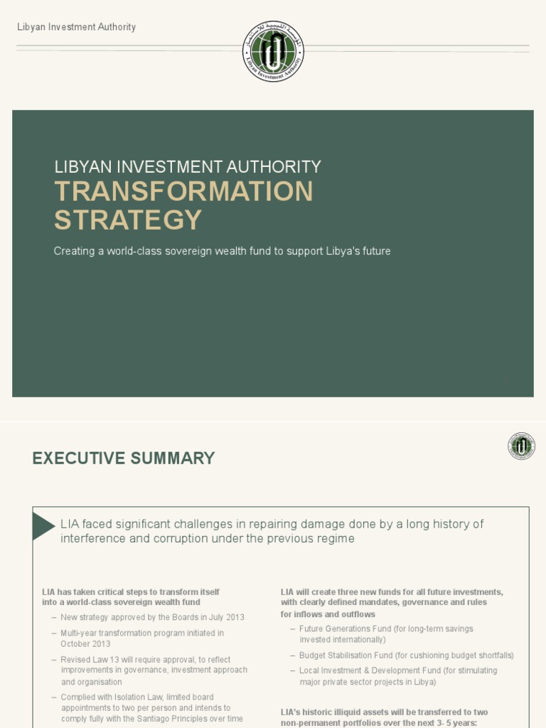 Libyan Investment Authority Transformation Strategy | PDF | Governance ...