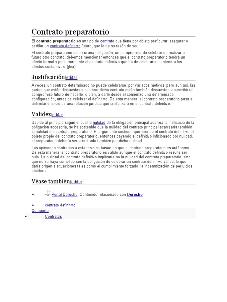 Contrato Preparatorio | PDF