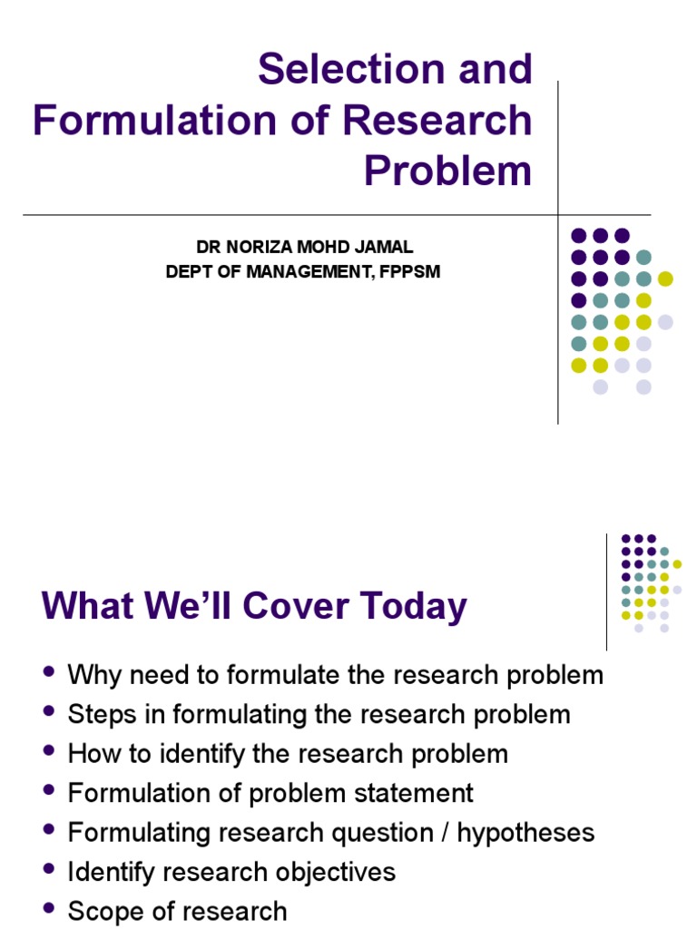 Complete Formulation of The Problem | PDF | Hypothesis | Design Of ...