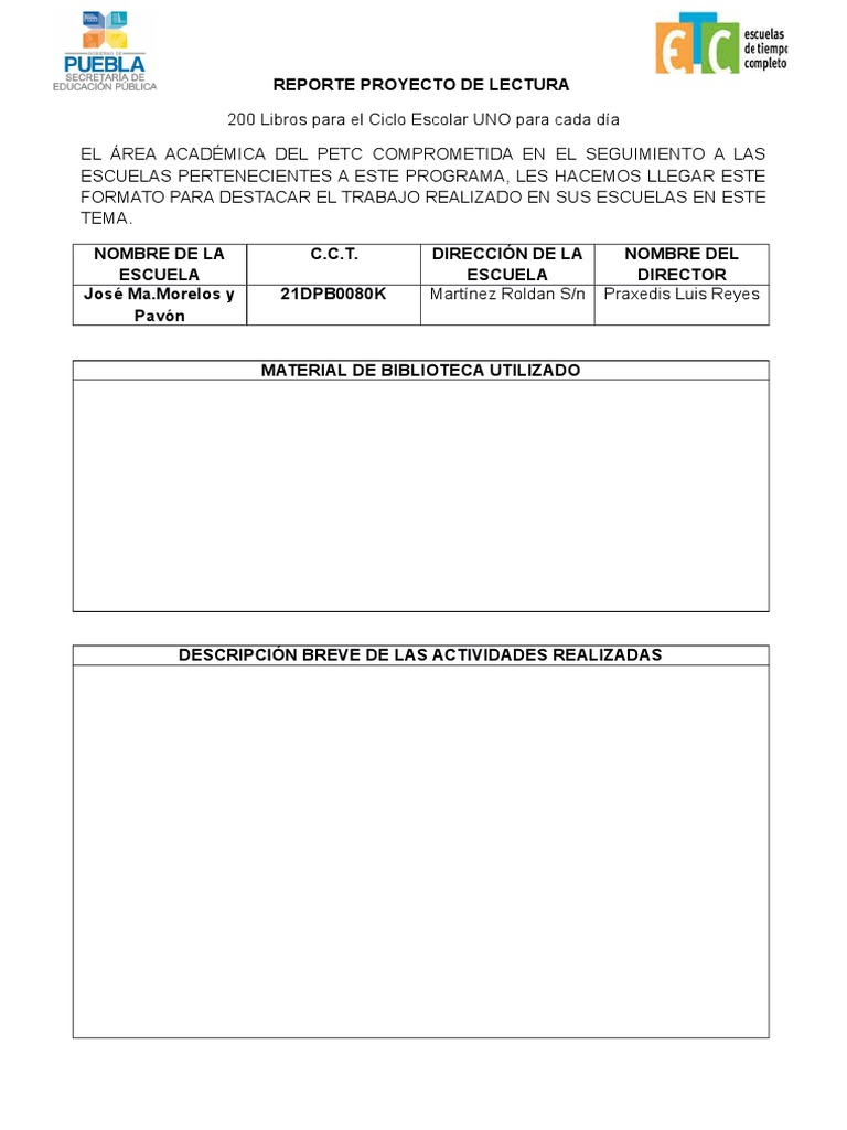 Formato Para Reporte