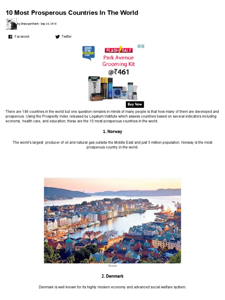 10 Most Prosperous Countries in The World | PDF