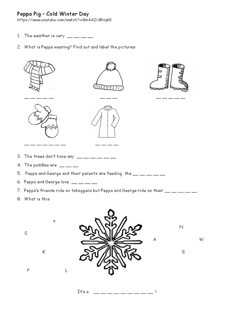Peppa Pig: Cold Winter Day Activities | PDF