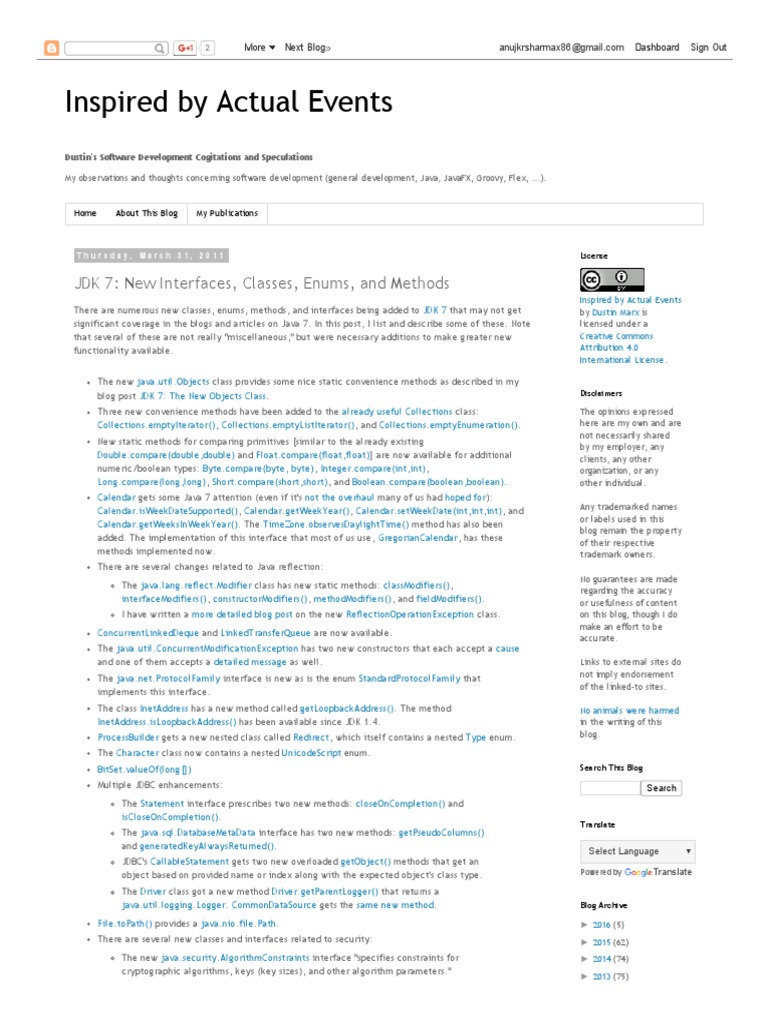 Inspired by Actual Events - JDK 7 - New Interfaces, Classes, Enums, and ...