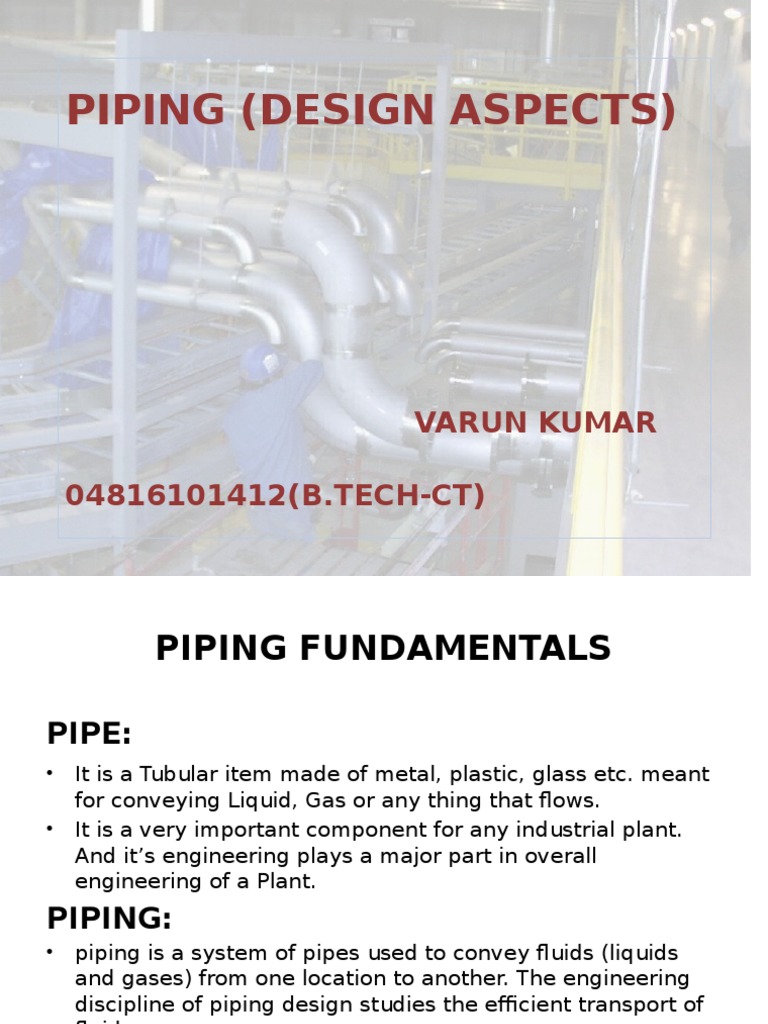 Piping Design Fundamentals and Standards | PDF | Pipe (Fluid Conveyance ...